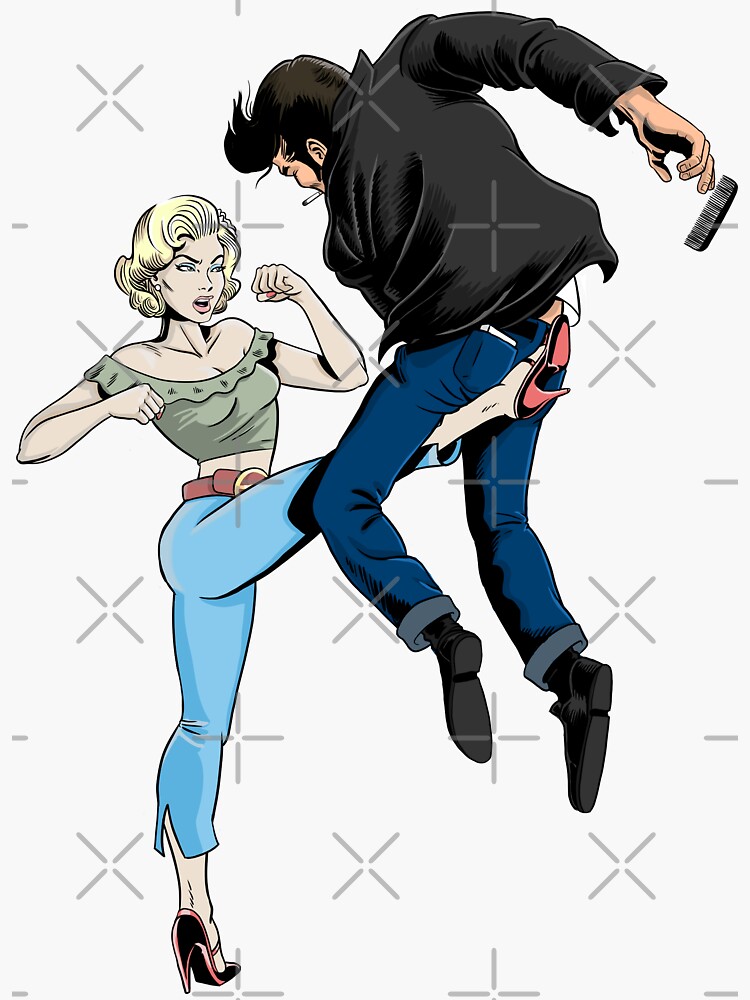 "Rockabilly rumble girl" Sticker for Sale by hotsytotsycreat | Redbubble