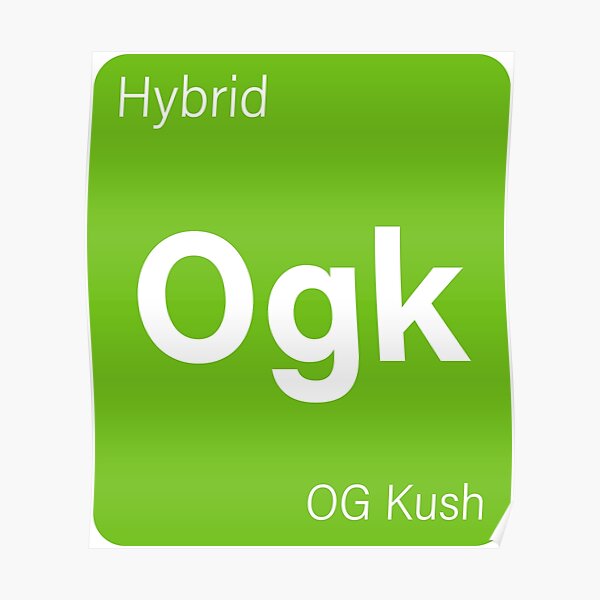 "OG Kush Strain Tag - Favorite Strain" Poster for Sale by Shirt-Guide ...