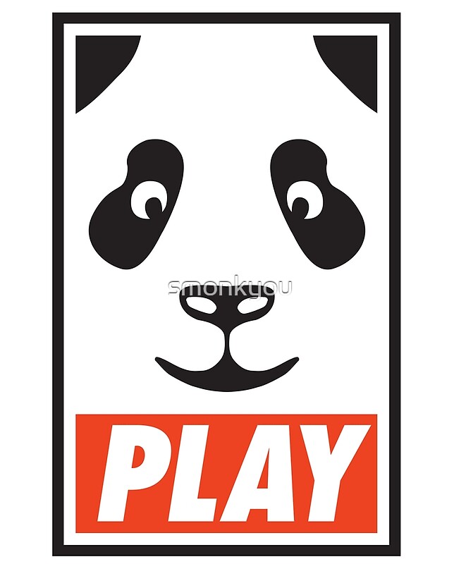 "Kids Panda Play - In Obey Giant Style" by smonkyou | Redbubble