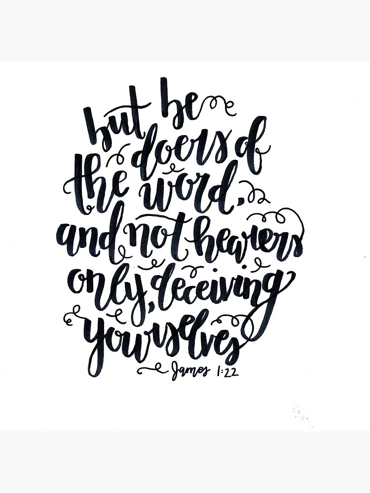"christliche Bibel Vers Kalligraphie // James // aber sei Täter des ...
