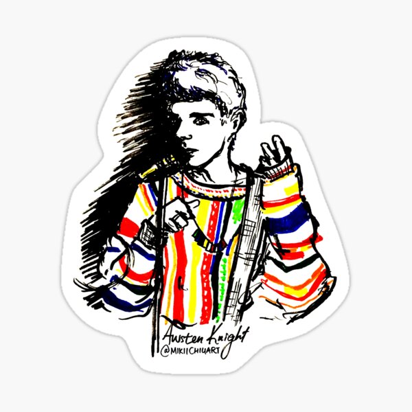 "#14 - Awsten Knight" Sticker by mikiichiuart | Redbubble