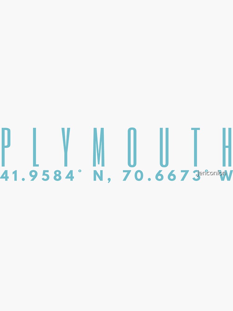 "PLYMOUTH MASS STICKER" Sticker by jenconlon | Redbubble