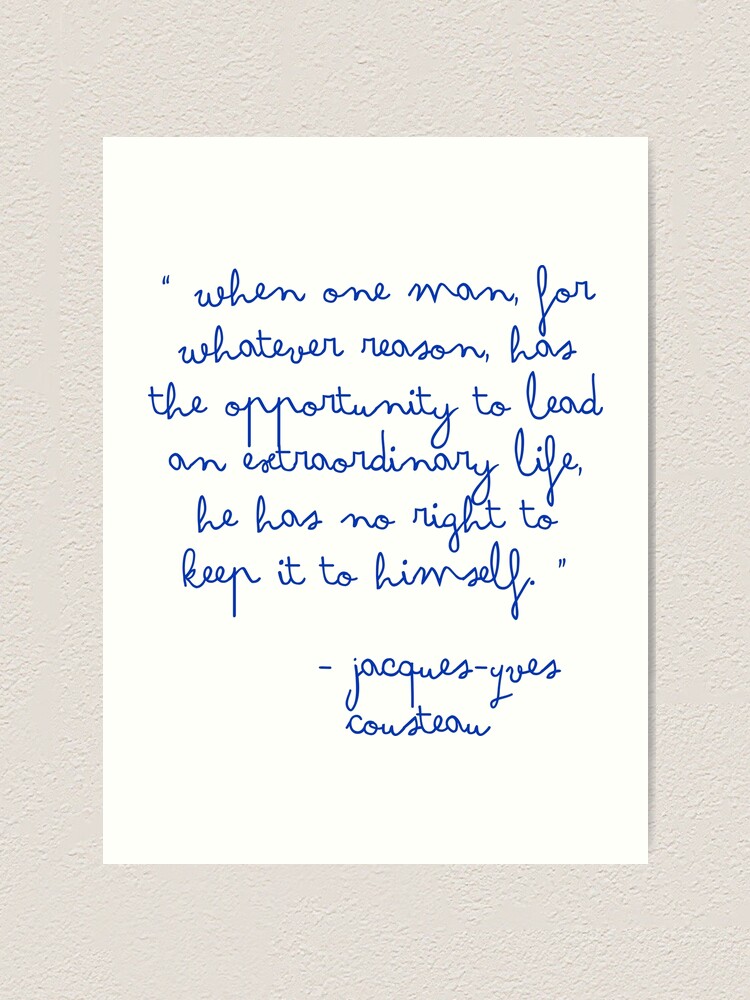 "Rushmore - A Wes Anderson Film - Jacques-Yves Cousteau Quote" Art ...