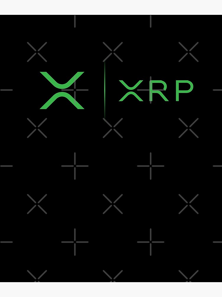 "XRP RIPPLE NEW GREEN LOGO SIDE BY SIDE BLACK" Poster for Sale by ...