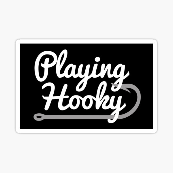 "Playing Hooky Fishing Design" Sticker for Sale by HighBrowDesigns ...