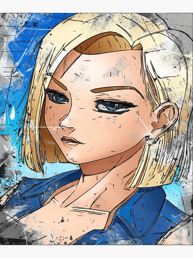 "Android 18" Sticker by Inspyrall | Redbubble