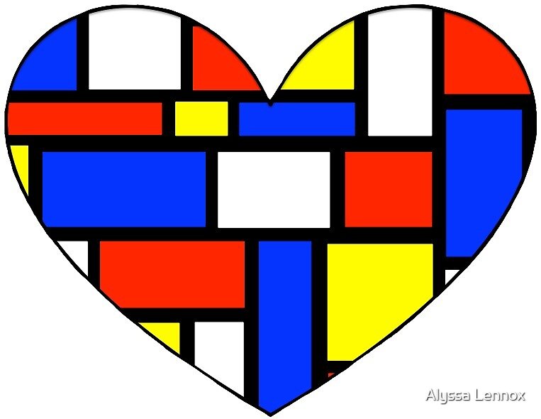 "Mondrian Heart" by SequinPalette | Redbubble