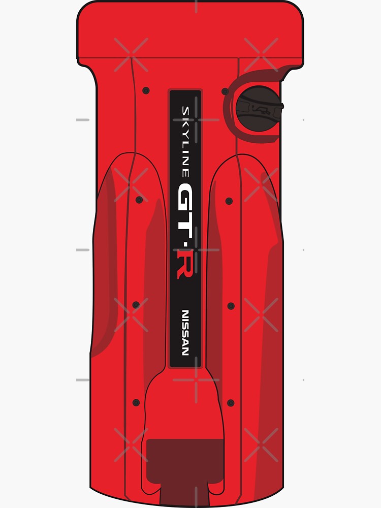 "Nissan Skyline GT-R R34 Engine Cover JDM" Sticker for Sale by ...