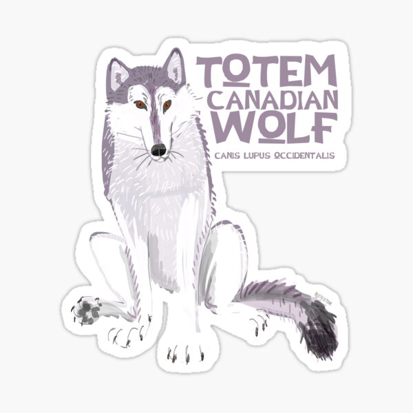 "Totem the Canadian Wolf" Sticker for Sale by belettelepink | Redbubble