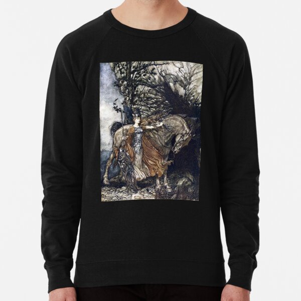 "Brunhilde mit ihrem Pferd an der Höhlenmündung - Rheingold und die ...