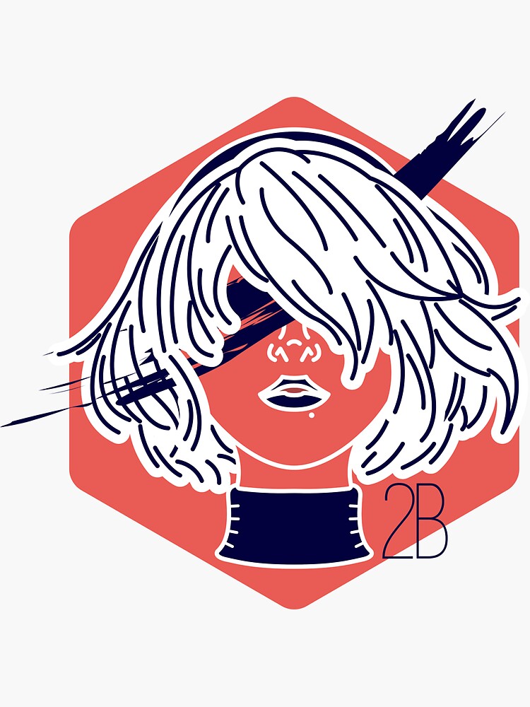 Pegatina «Nier Automata - 2b - Para camisas oscuras» de ConsumeDesign ...