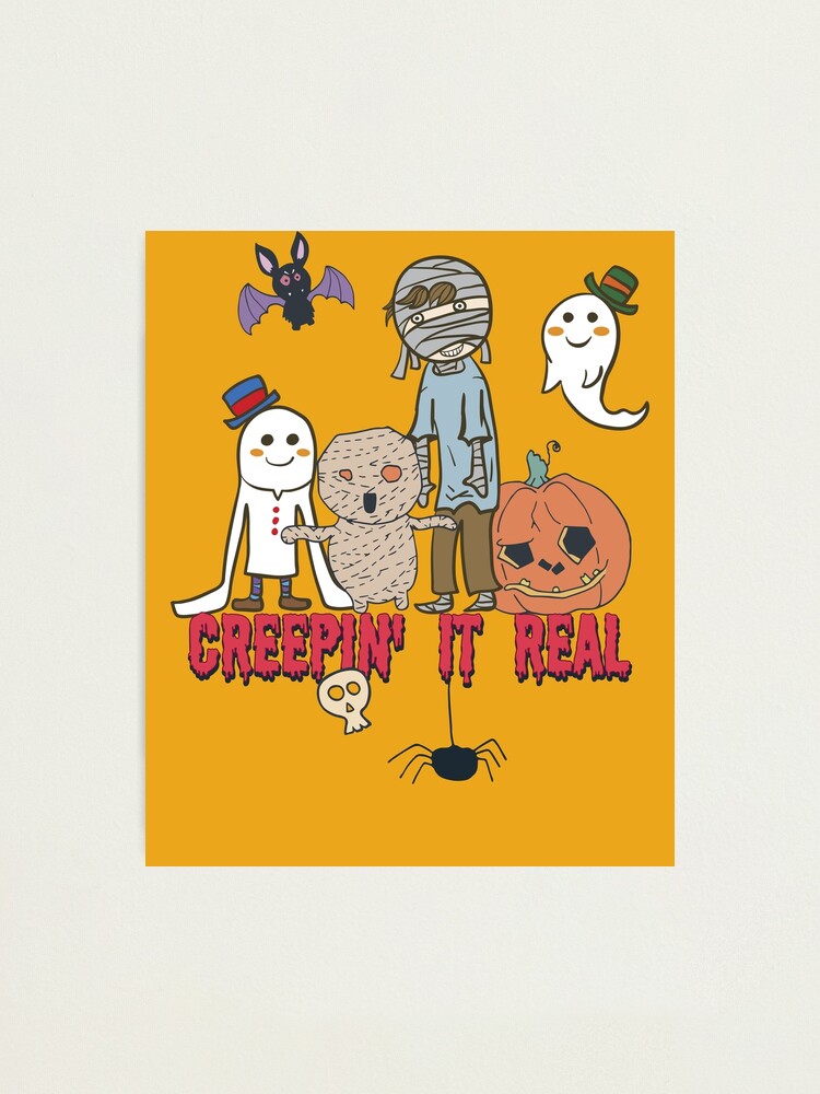 Lámina fotográfica «Divertidos dibujos animados de Halloween Niños con ...