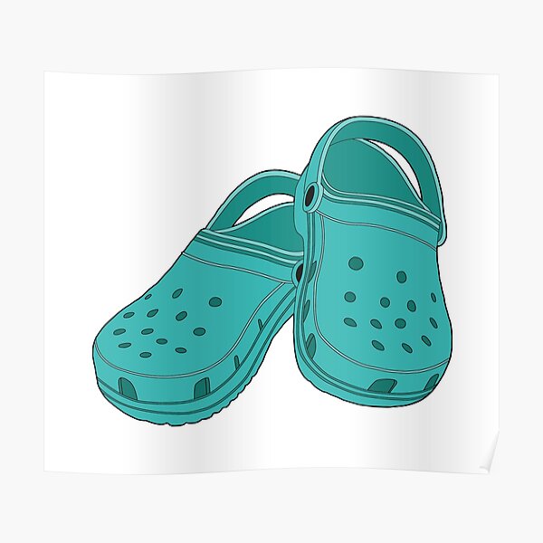 "Crocs Shoes tropical teal clog" Poster for Sale by tlaprise | Redbubble