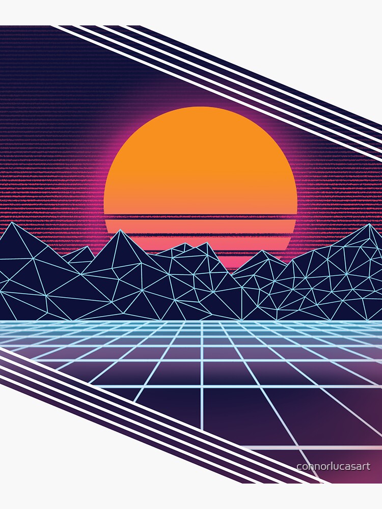 "Outrun Sunset" Sticker for Sale by connorlucasart | Redbubble