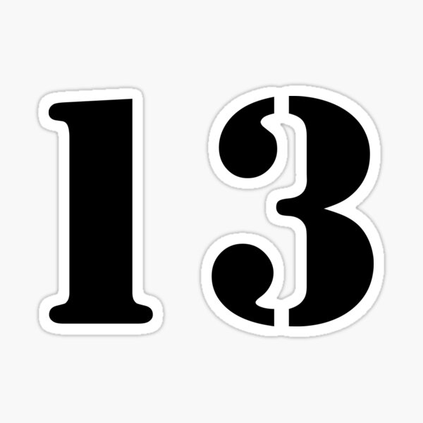 "Number 13 - Simple Text" Sticker for Sale by TheFamilyCrest | Redbubble