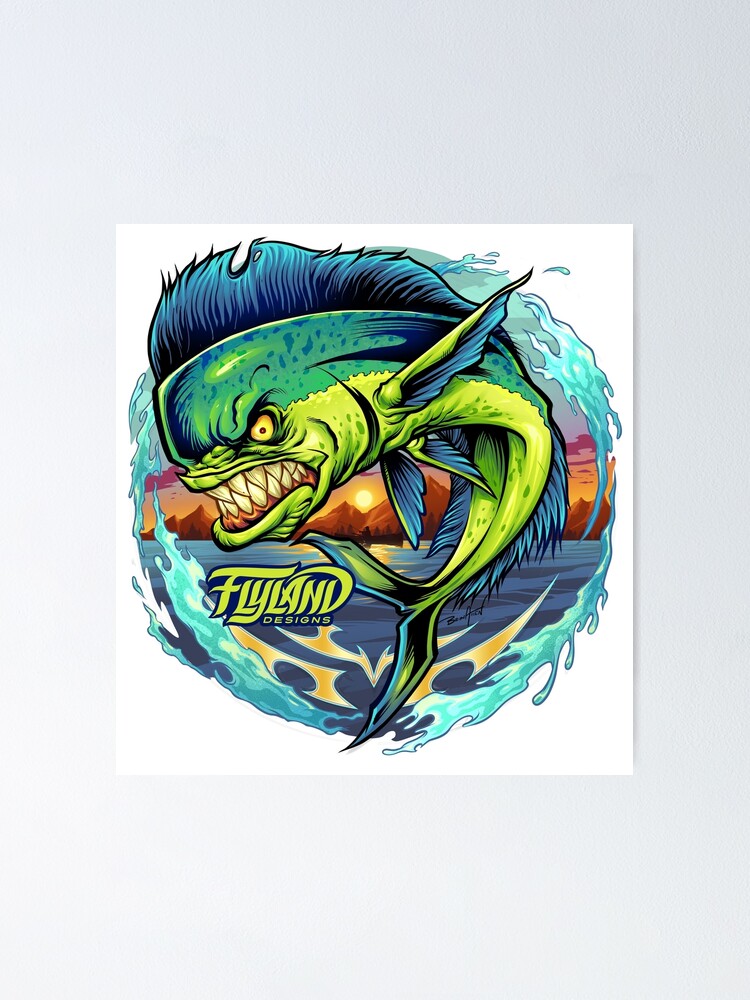 "Angry Mahi-Mahi" Poster by flylanddesigns | Redbubble