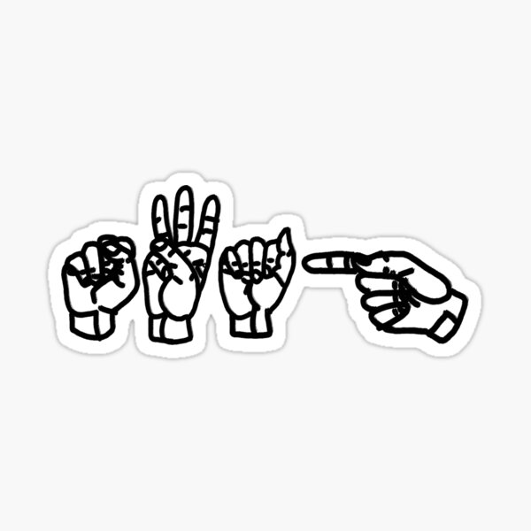 "Swag American Sign Language " Sticker by tomatoalfredo | Redbubble