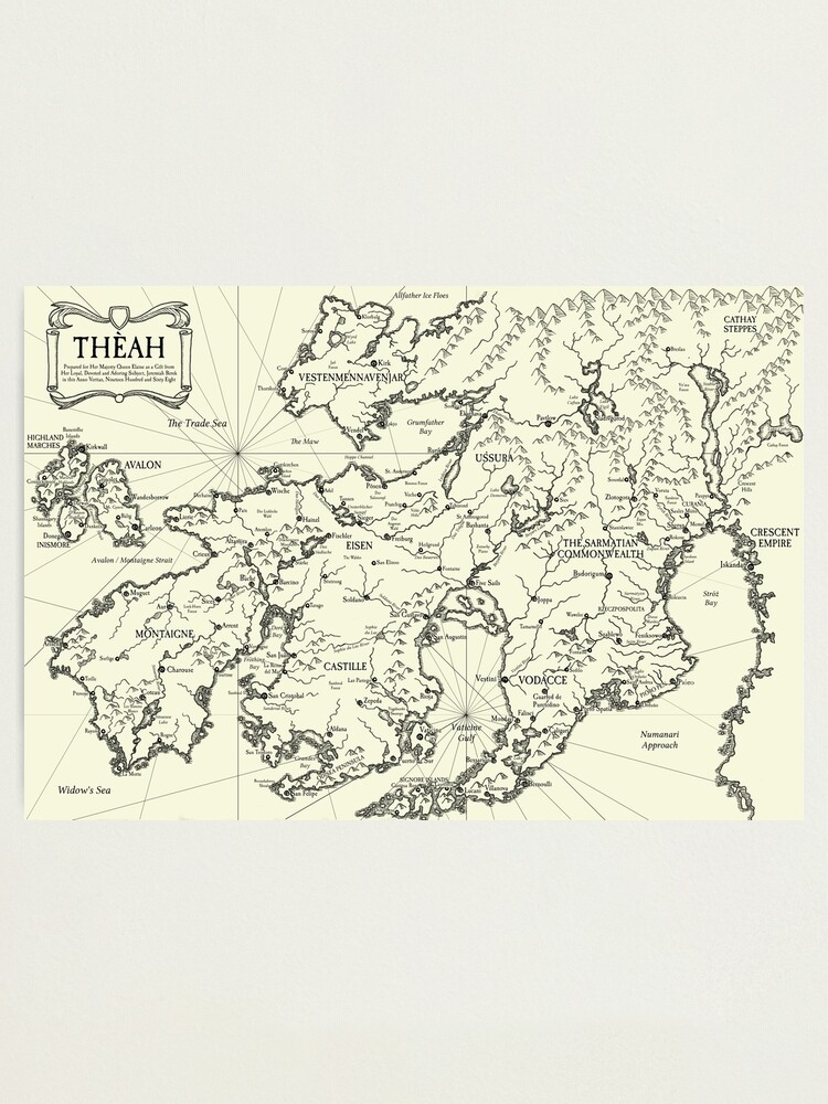 "Map of Theah" Photographic Print for Sale by JohnWickPres | Redbubble