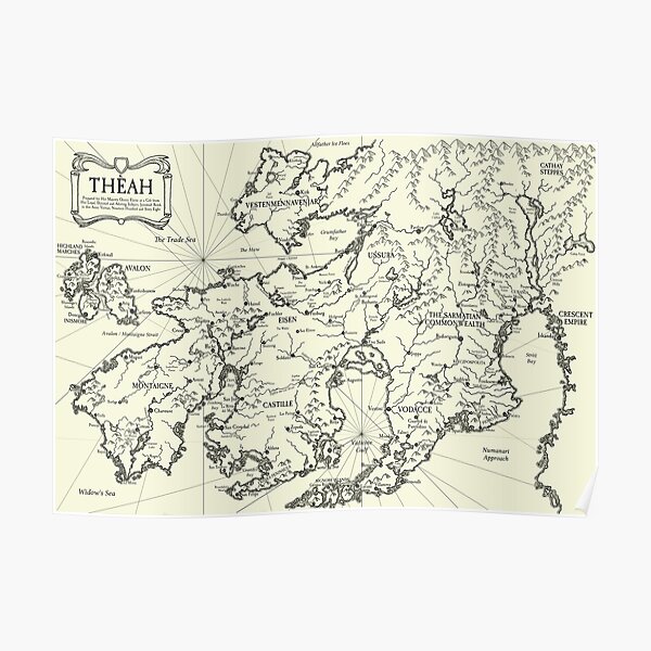 "Map of Theah" Poster for Sale by JohnWickPres | Redbubble