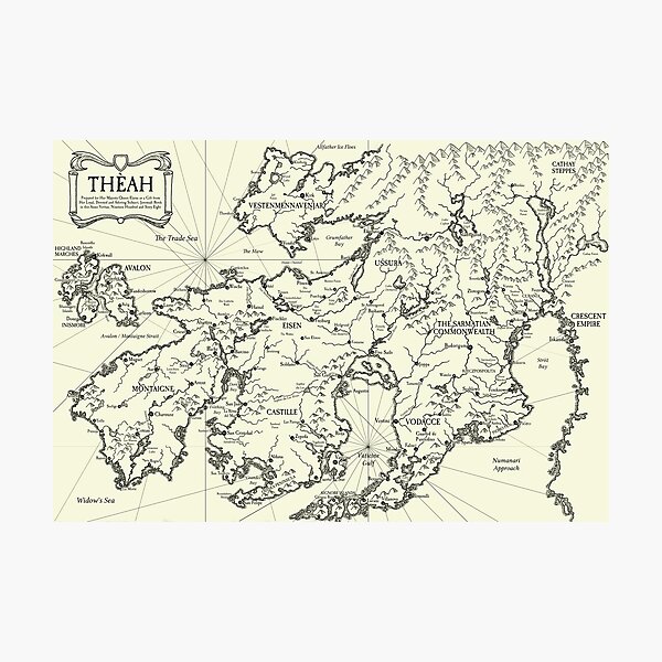 "Map of Theah" Photographic Print for Sale by JohnWickPres | Redbubble