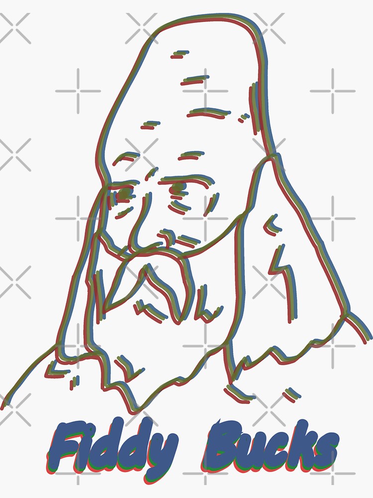 "Fiddy Bucks" Sticker for Sale by Crota | Redbubble