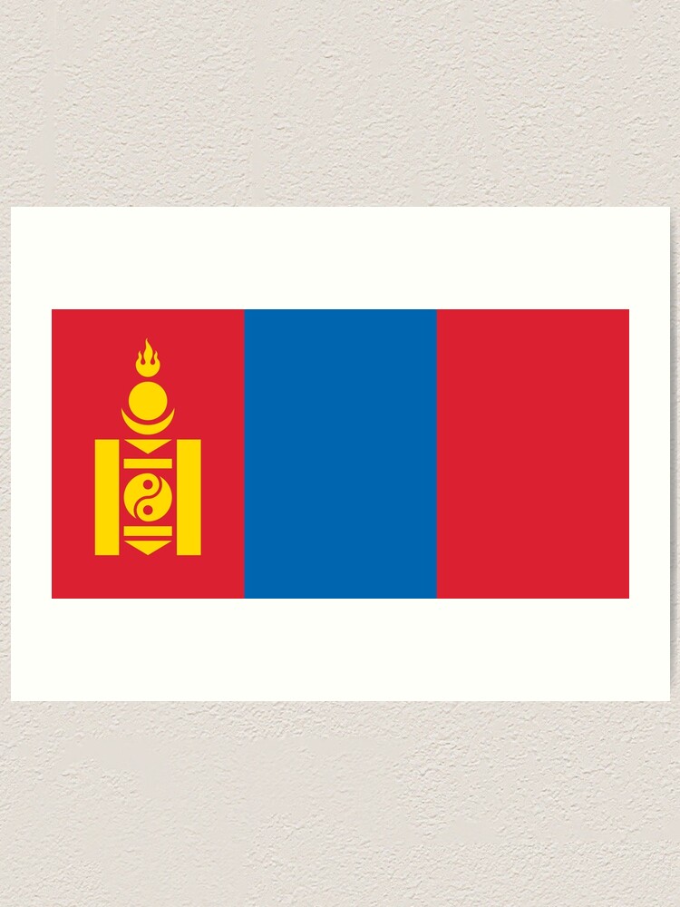 "Flag of Mongolia - Монгол улсын төрийн далбаа " Art Print for Sale by ...