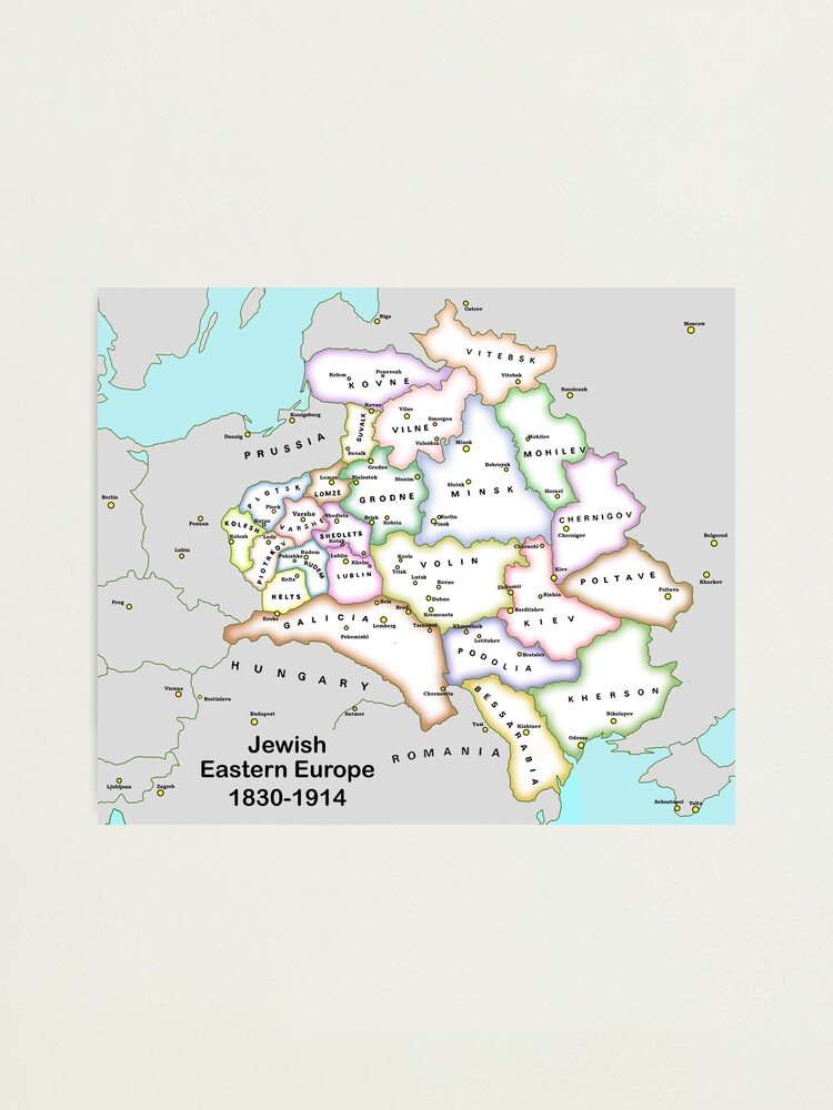 "Map: Jewish Eastern Europe 1830-1914" Photographic Print for Sale by ...