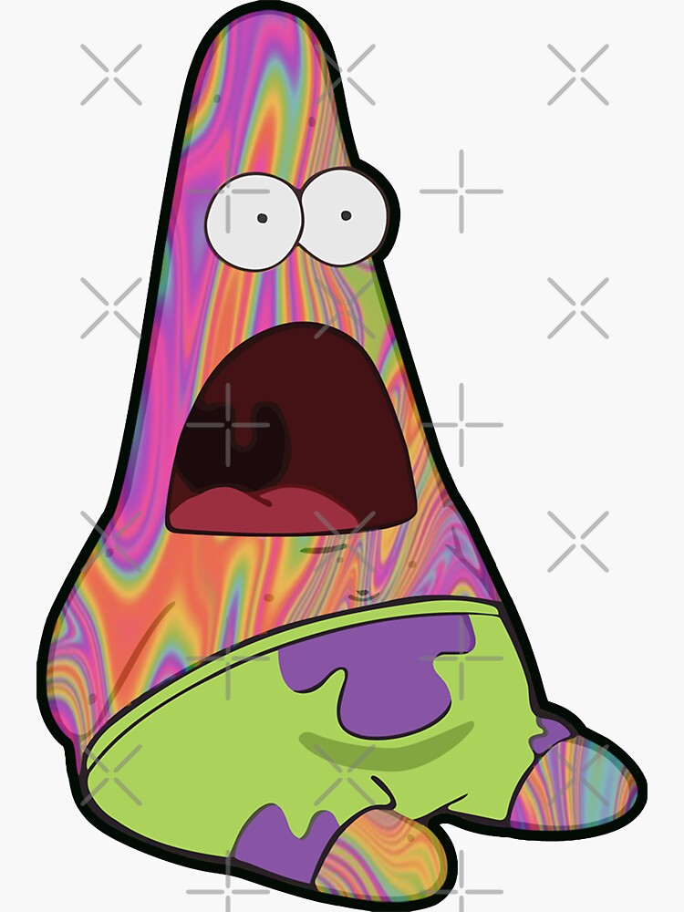"Trippy Patrick | Spongebob, Psychedelic, Grunge, Retro" Sticker for ...