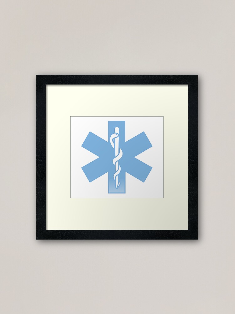 "Gifts for EMT EMS Cross Emergency Medical Paramedic" Framed Art Print ...