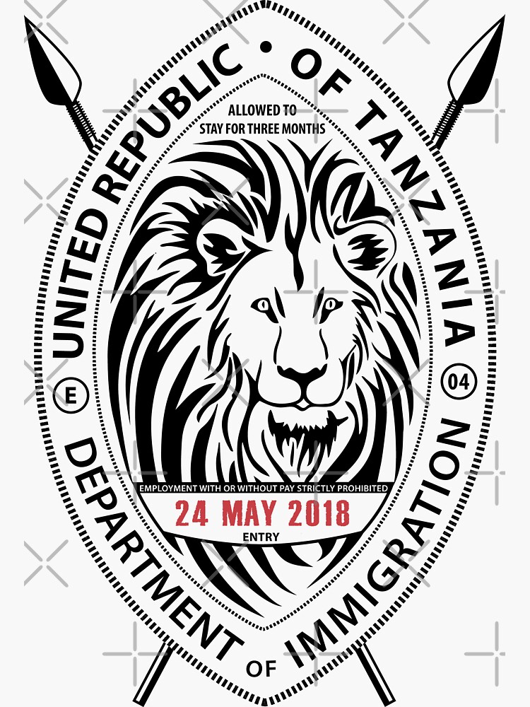 "Passport Stamp - Tanzania" Sticker for Sale by travelwitheric | Redbubble