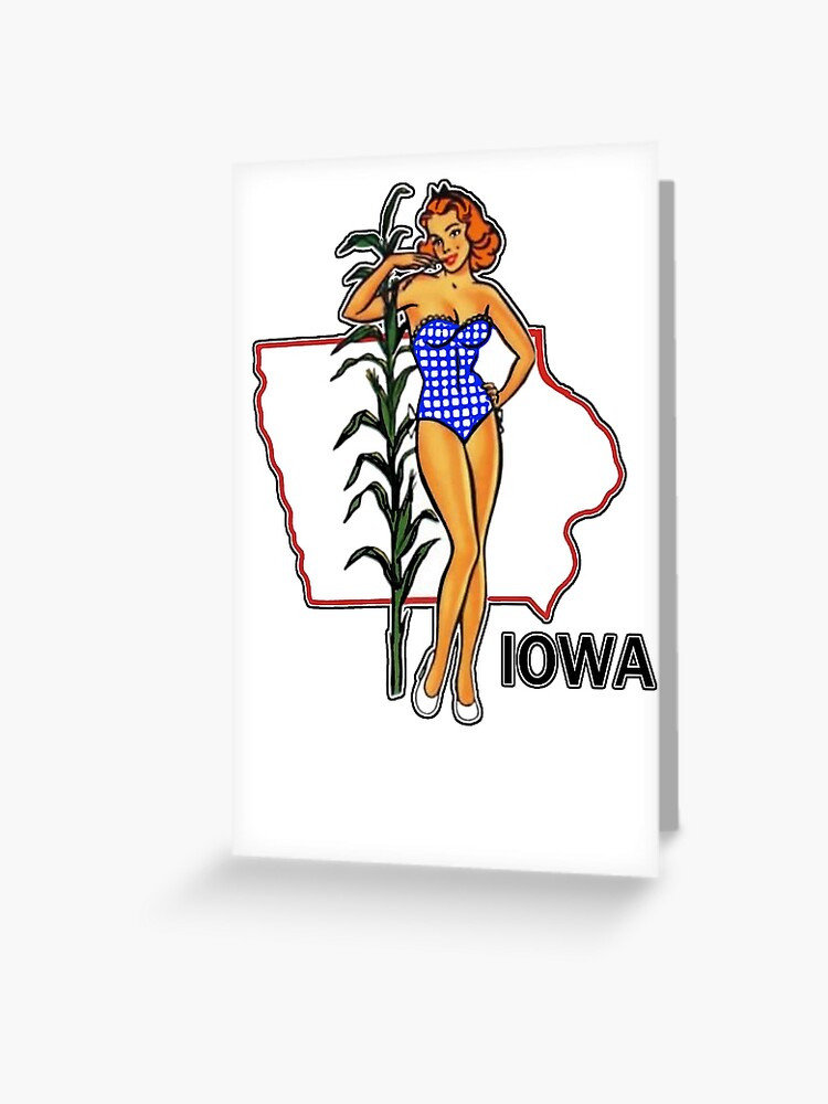 Sexy Farm Girl Iowa Travel Sticker Greeting Card For Sale By Bankrobbergus Redbubble