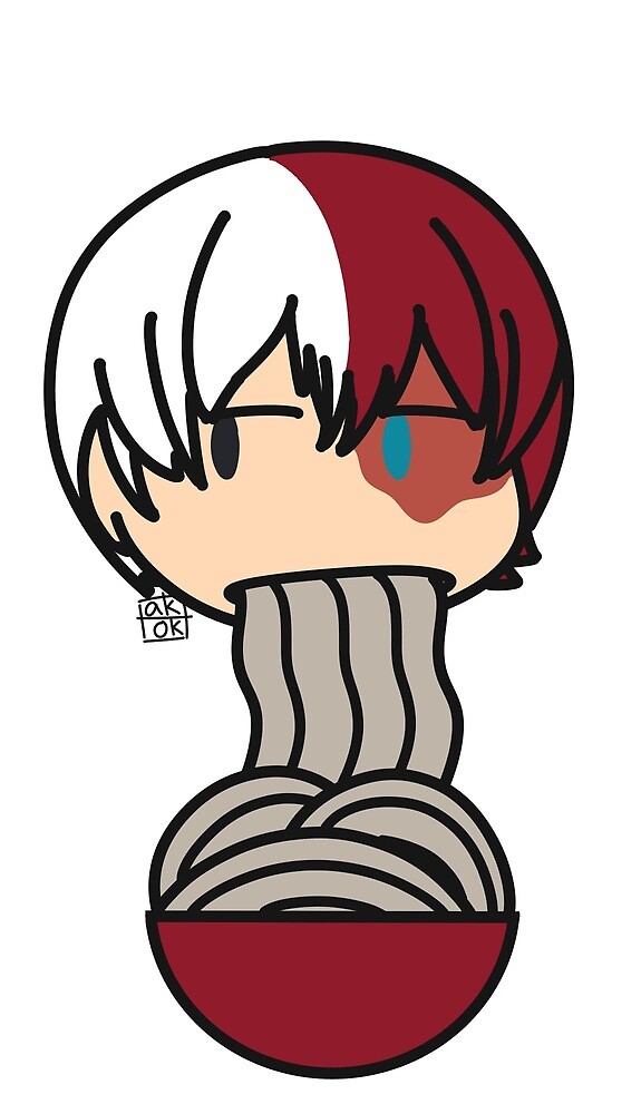 "Shoto Eating Soba Sticker" by ak-ok | Redbubble
