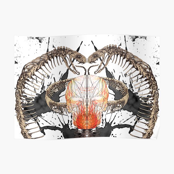 "Ouroboros Skeleton Human Skull" Poster for Sale by Gabaline | Redbubble