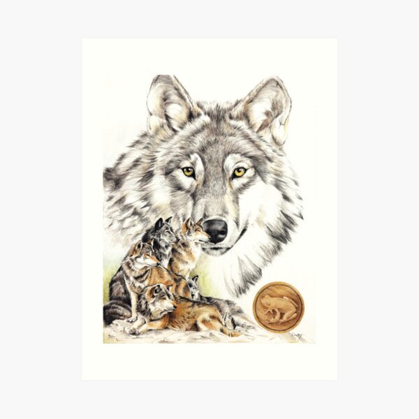 "Native american astrology sign Wolf (Pisces)" Art Print for Sale by ...