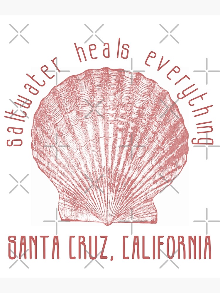 Póster «El agua salada lo cura todo: una escena playera de Shell Santa ...