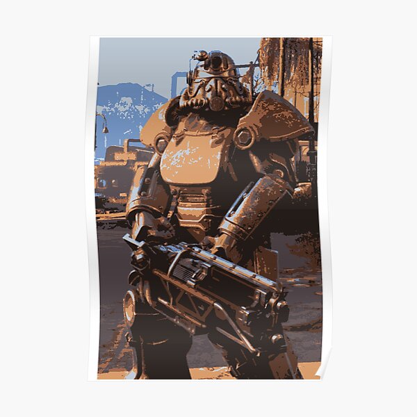 "Fallout Power Armor Cartoon Fan Art " Poster for Sale by DigiArtyst ...