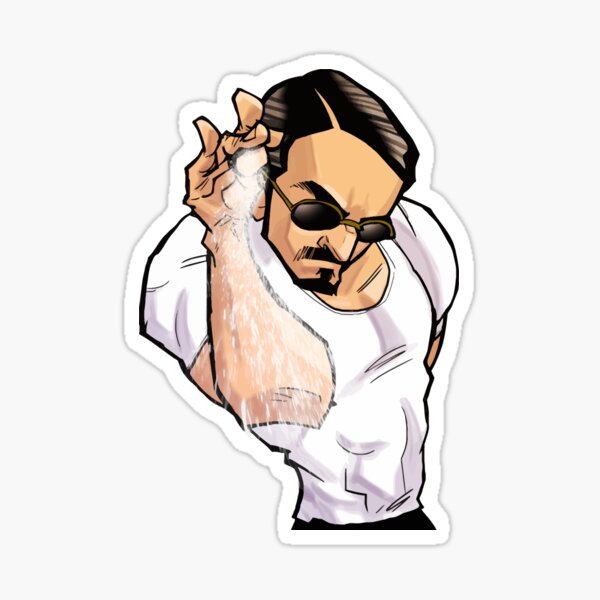 "Salt Bae Meme Shirt" Sticker by JFuentez | Redbubble
