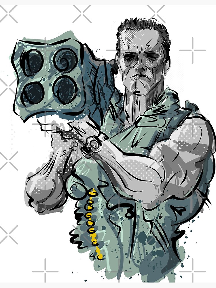 "Arnie Commando" Poster by danpritchard | Redbubble