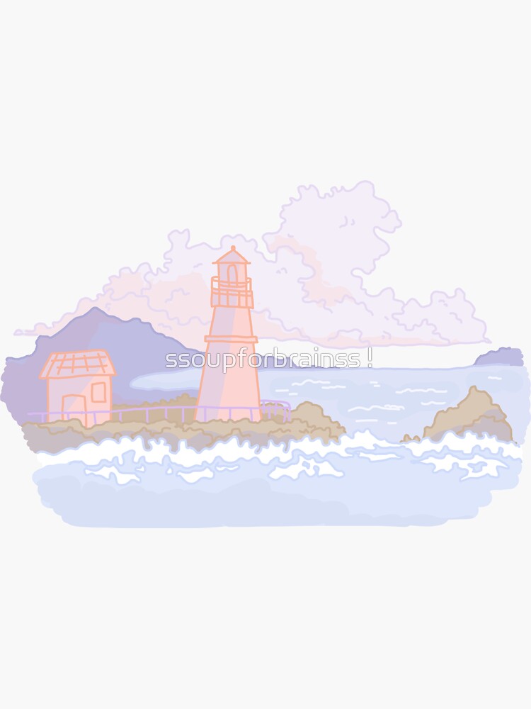"Lighthouse by the Sea" Sticker for Sale by the3omeletteers | Redbubble