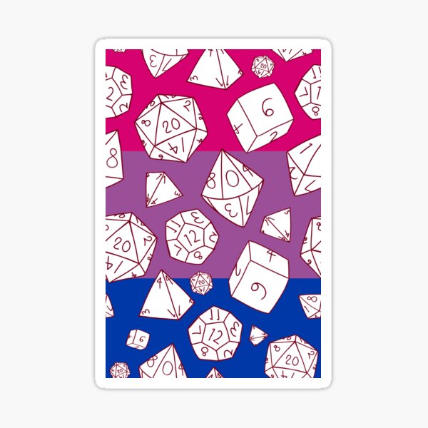 "Dice! Dice! Dice! — Bi Pride!" Sticker for Sale by Kiyye | Redbubble