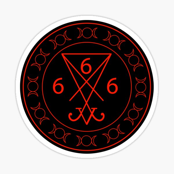 "666- the number of the beast with the sigil of Lucifer symbol" Sticker ...