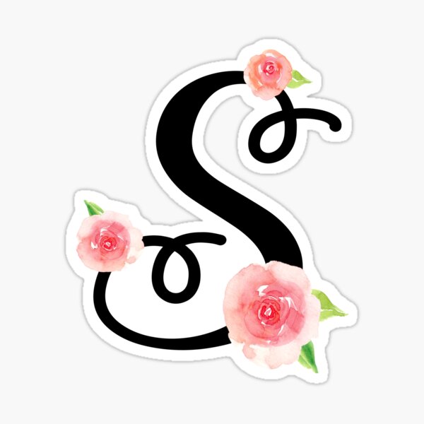 "Monogram S with pretty pink roses" Sticker for Sale by ApricotBlossom ...