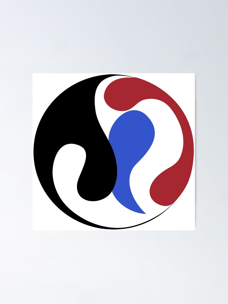 "Non-standard Inyan sign. A balance symbol with black, red and blue ...