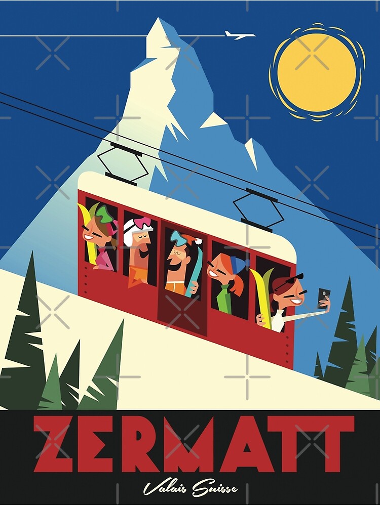 "Zermatt Ski Poster" Art Print by GAGodel | Redbubble