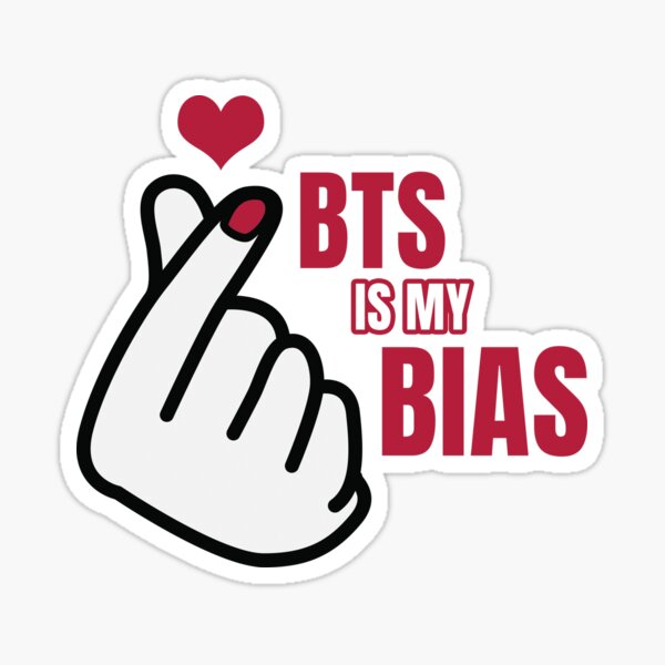 "BTS Is My BIAS KPOP Bangtan Boys Korean Finger Heart" Sticker for Sale ...