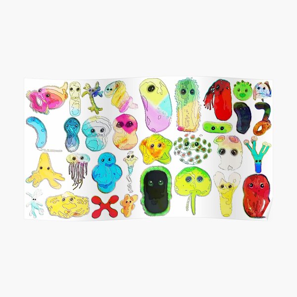 "Rainbow Microbes #rainbowmicrobes " Poster for Sale by HeckaDoodleDo ...