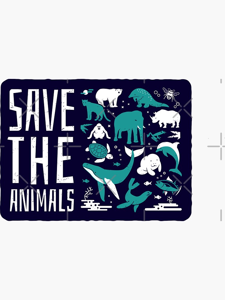 "Save The Animals - Endangered Animals" Sticker for Sale by Bangtees ...