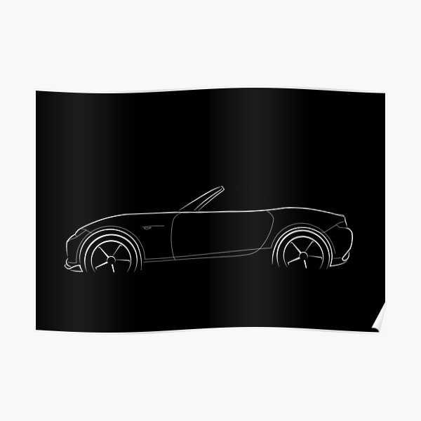 "Mazda Miata mx-5 ND - Profile stencil, white" Poster by mal ...