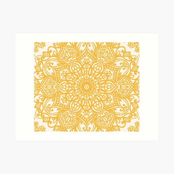 "Yellow Mandala Pattern" Art Print for Sale by aterkaderk | Redbubble