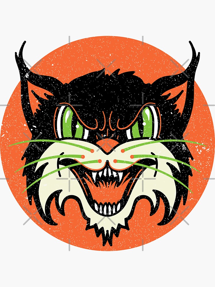 "wild cat rockabilly retro" Sticker for Sale by guillermofarze | Redbubble